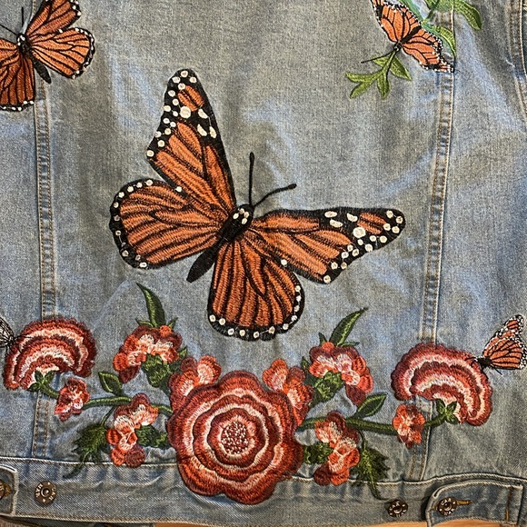 Carmar | Jackets & Coats | Lf Carmar Embroidered Butterfly And Flower ...